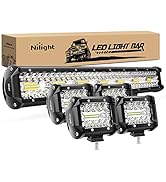Amazon.com: Nilight Led Light Bar 12Inch 300W Triple Row Flood Spot Combo 30000LM Bar Driving ...