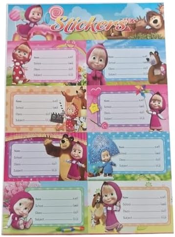 Cartoon Character Name Tag Label Set, Write-On Name Sticker, Set ...