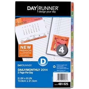 Amazon.com : Day Runner 2014 Inspired! Two Pages Per Day Planner Refill ...