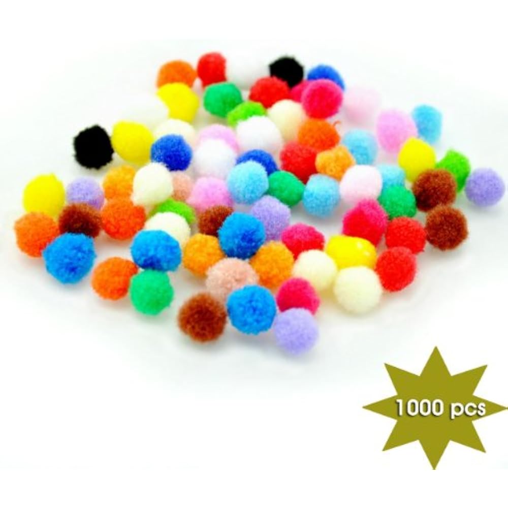 Mini Pom Poms 1000 Pcs Great For Arts Crafts Cats Love Them | eBay