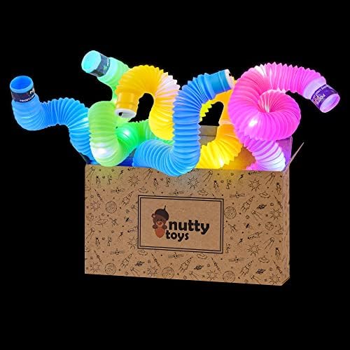 Nutty Toys Light Up Pop Tubes Sensory Toys - Glow Sticks for Kids, Fine ...