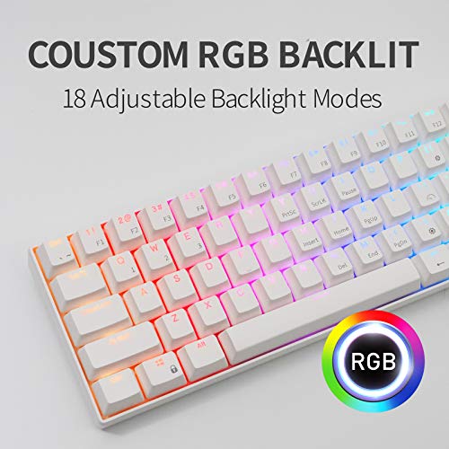 RK ROYAL KLUDGE RK61 60% Mechanical Keyboard with Coiled Cable, 2.4Ghz ...