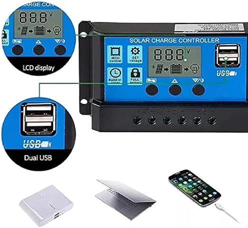 سعر Solar Controller 12V/24V 30A 20A 10A Solar Regulator PWM Battery Charger LCD Display Dual ...