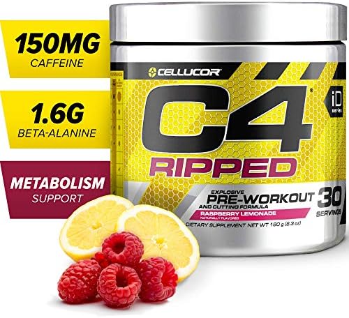 Cellucor C4 Ripped Pre-Workout Supplement, Raspberry Lemonade, 6.34 ...