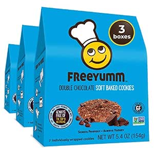 Amazon.com: FreeYumm Double Chocolate Soft Baked Cookies - Plant Based ...