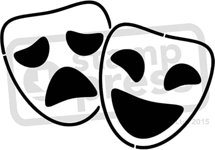 Amazon.com: A5 'Comedy & Tragedy Masks' Wall Stencil / Template ...