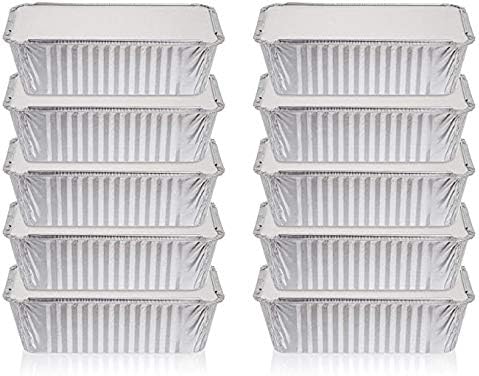 Pack de 10 recipientes desechables de aluminio de 1 litro con tapas ...