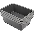Amazon.com: ZOENHOU 4 Pack 13 L Bus Tubs Plastic Bus Box, Gray Tubs ...