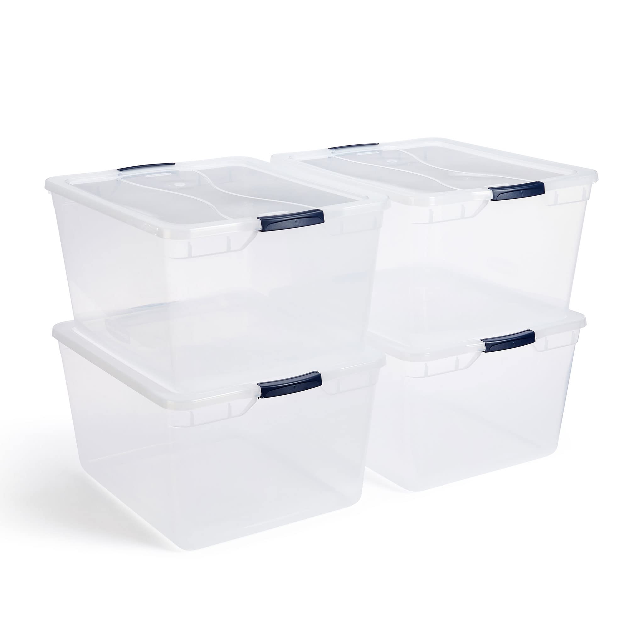 Rubbermaid Cleverstore Clear 71 Qt, 4-Pack, Made in USA, Stackable ...