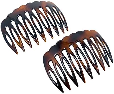 Parcelona French Scallop Edge Tortoise Shell Brown Small 2 3/4 ...