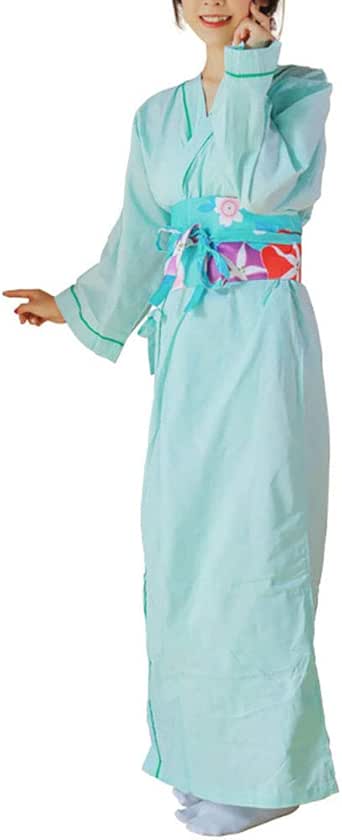 Women's Traditional Japanese Kimono Robe Yukata Underwear Long Sleeve ...