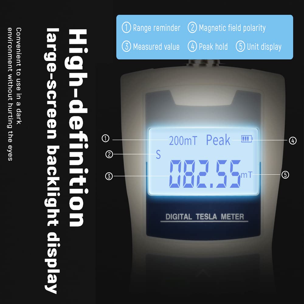 Tesla Meter Gauss Meter Digital Gaussmeter With Measurements Range 0 To ...