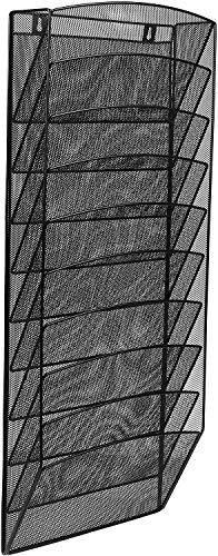 Adir Wall Hanging File Organizer - Mesh Magazine Rack Holder - Wall ...