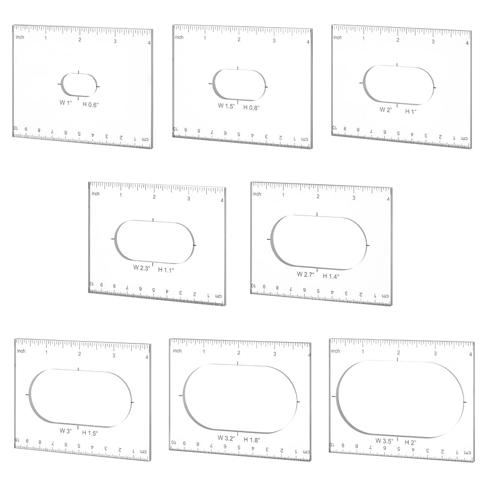 PH PandaHall Pack of 8 Oval Inlay Template Set, 4 Inch Router Template ...