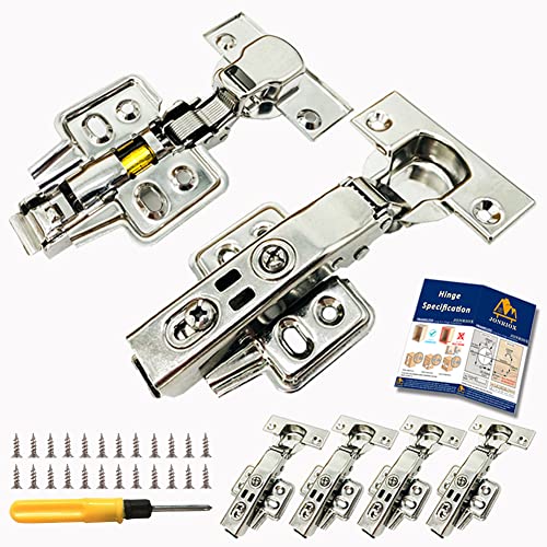 JONRIOX Stainless Steel Soft Close Cabinet Hinges, 110 Degree Full ...