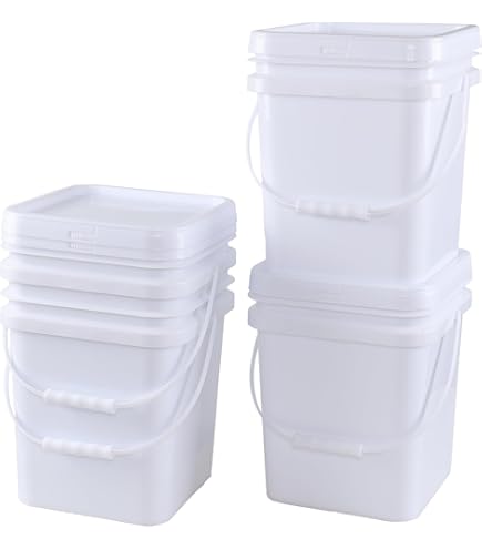 Hinged Lid Plastic 5 Gallon Pails
