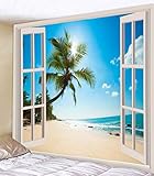 Paris Window View Tapestry