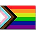 Amazon.com: Magnet Me Up Gay Pride Progress Rainbow Flag Magnet Decal ...