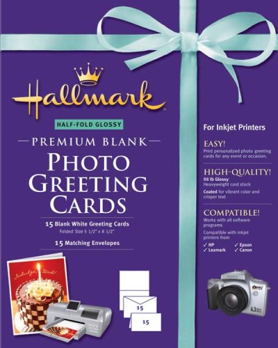 Hallmark Half-Fold Glossy Premium Photo Greeting Cards - 15 count ...