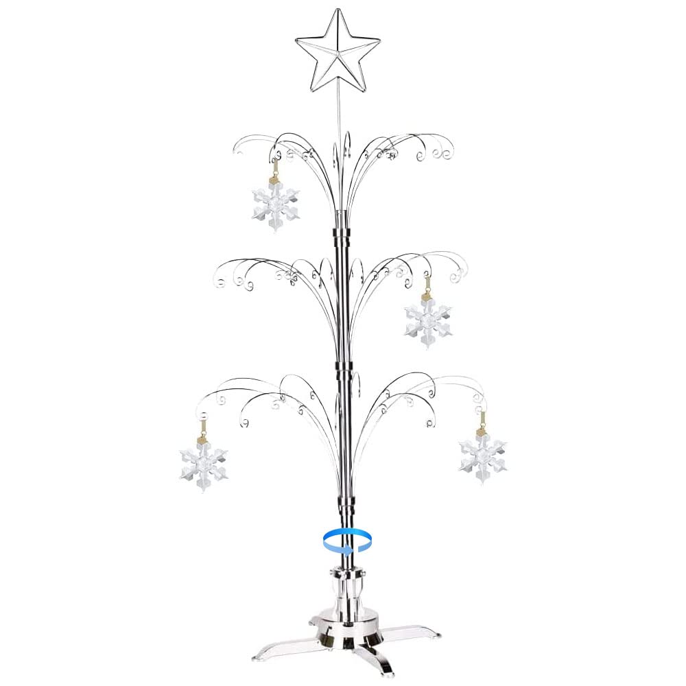 HOHIYA 47 Inch Ornament Display Tree Metal Christmas Stand Rotating ...
