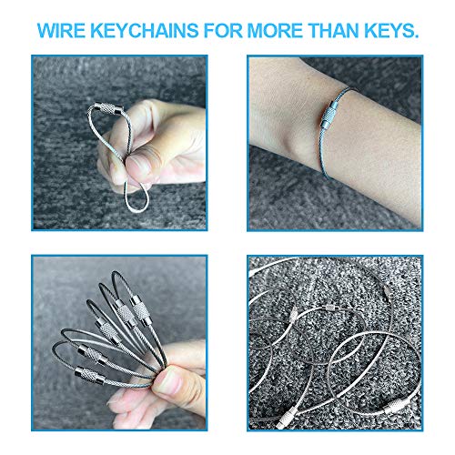 sunseek 20 Pack Wire Keychain Cables, 6 inch Stainless Steel Cable ...