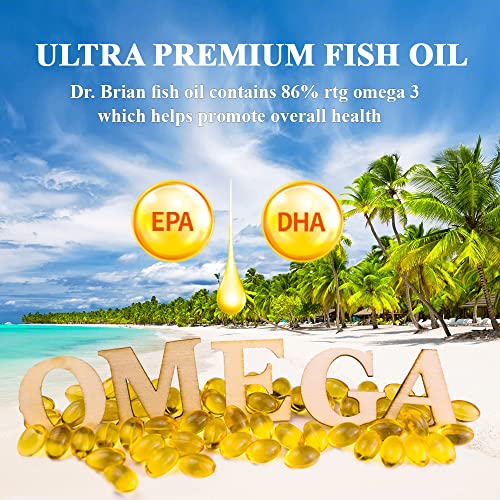 Dr.Brian Omega 3 Fish Oil Supplements, High Absorption rTG Omega 3 Wild Fish Oil 1200mg with Epa ...