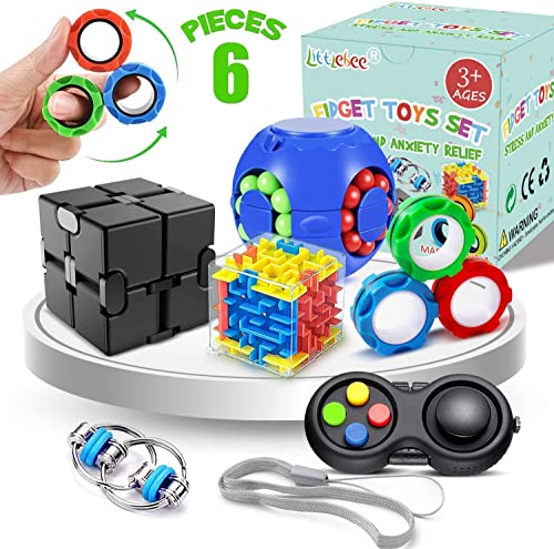 Fidget Toy Pack for Kids Adults, 6 PCS. Sensory Fidget Toys Set ...