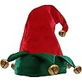 Amazon.com: Nicky Bigs Novelties Unisex Adult Red Green Felt Elf Hat ...