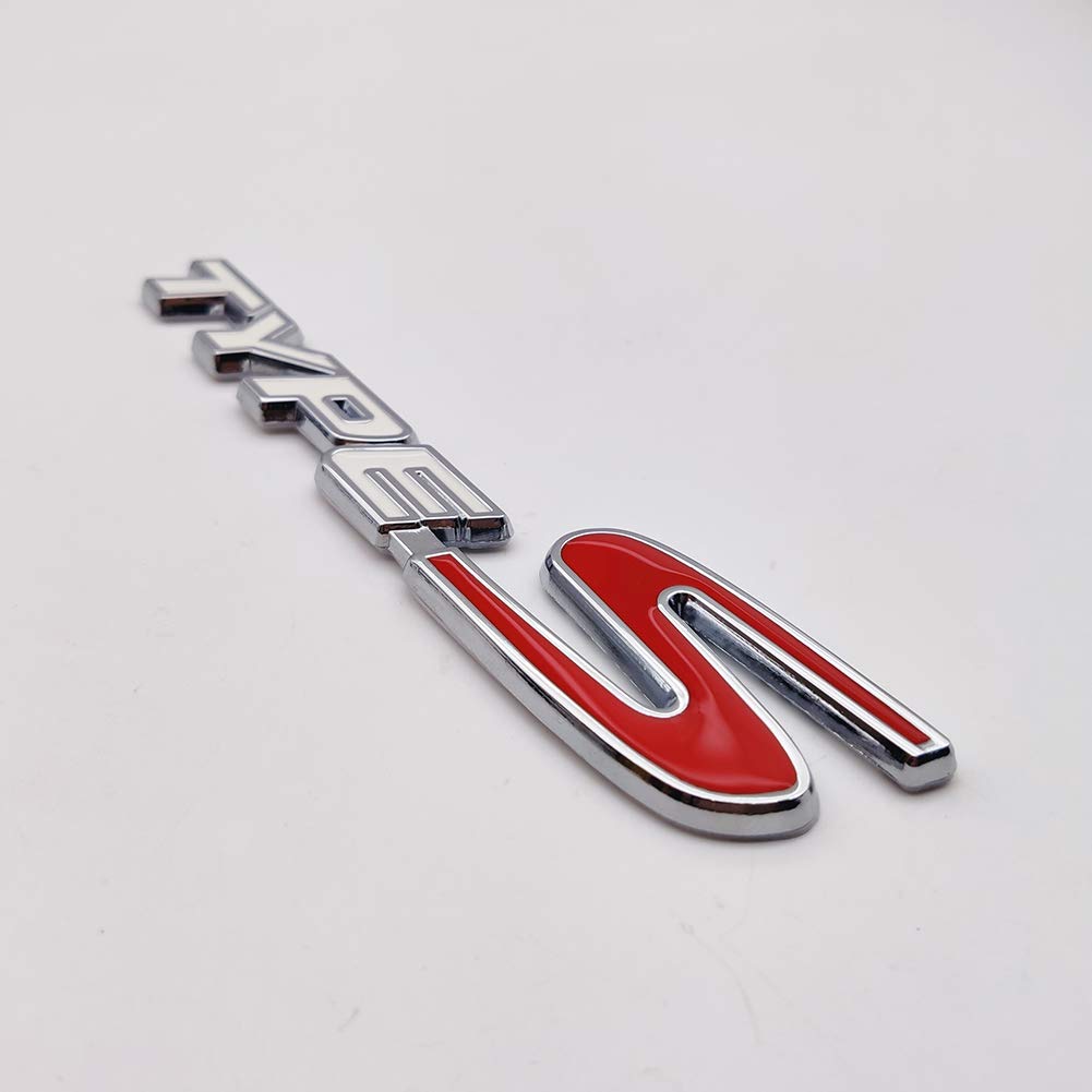 AxleZx Chrome Metal Type-S Logo Car Emblem Premium 3D Racing Sport ...
