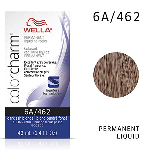 Wella Color Charm Permanent Liquid Hair Color for Gray Coverage 6A Dark ...