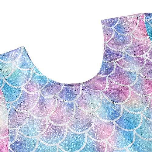 TUPOMAS Mermaid Fish Scale Leotards for Girls Blue Pink 2t 3t 4t ...
