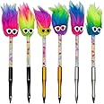 Amazon.com : Maydahui 6 Pcs Fun Rainbow Fluffy Plush Ballpoint Pens ...