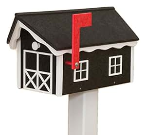 Amazon.com: Recycled Poly Plastic Barn Mailbox USA Handmade (Black ...
