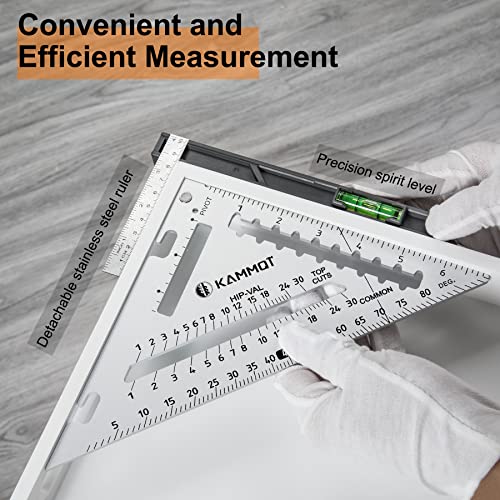KAMMQI Rafter Square with Level Carpenter Squares Triangle Square 7 ...