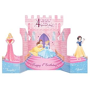 Hallmark Disney Princess 4th Birthday Card Pop Up Castle - Medium ...