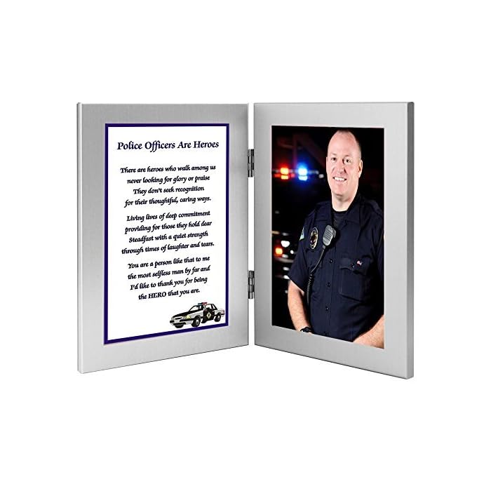 Buy Police Officer Gift Frame, Hero Policeman Poem in Double Silver ...