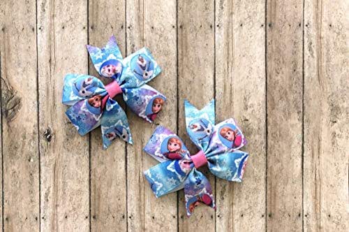 Amazon.com: Frozen Hair Bow Set by Inspired Bows: Handmade