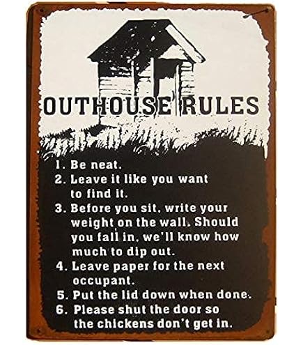Redneck Outhouse Signs Amazon.com: Funny Outhouse Dad Guy Pun Humor