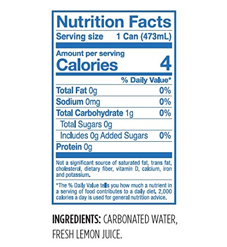 Spindrift Sparkling Water, Lemon Flavored, Made with Real Squeezed Fruit, 16 Fluid Ounce Cans ...