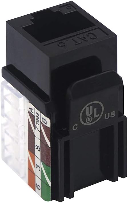 VCE Cat6 RJ45 90 Degree Keystone Jack Insert, Ethernet UTP Cat 6 ...