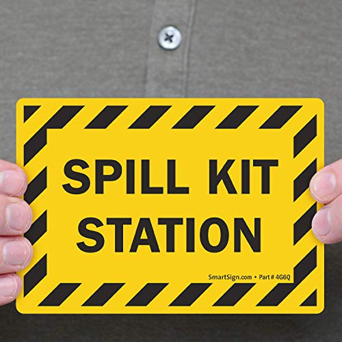 SmartSign First Aid Sign, Legend "Spill Kit Station", Black On Yellow ...