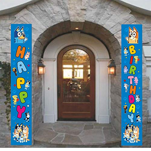 Blueys Theme Birthday Porch Sign Banner Party Supplies, Blueys Happy ...