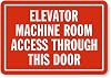 SmartSign S-4830-EU-10 “Elevator Machine Room Access Through This Door ...