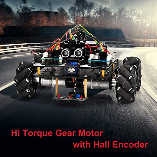 OSOYOO Omni-directinal Mecanum Wheels Robotic Car Kit for Arduino ...