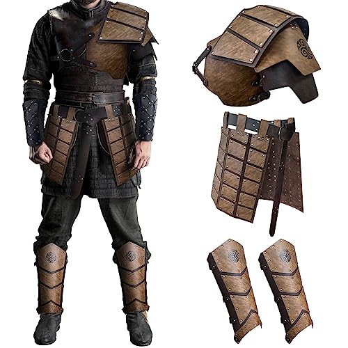 HiiFeuer Medieval Faux Leather Single Pauldron Shoulder Armor with ...