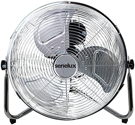 Senelux Floor Fan - Chrome Gym Fan - Electric Portable Cooling Fan for ...