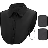 Amazon.com: Beut Bucf &Co Black Fake Collar with Fake Cuffs Layering ...