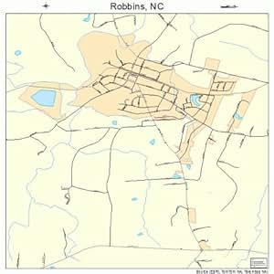Amazon.com: Large Street & Road Map of Robbins, North Carolina NC ...