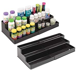 Amazon.com: mDesign Adjustable, Expandable Plastic Vitamin Rack Storage ...