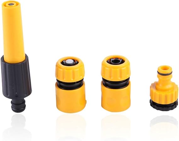 BIGJIYU 4 Pack Garden Hose Attachments Fittings,Including Hose Nuzzle,1 ...
